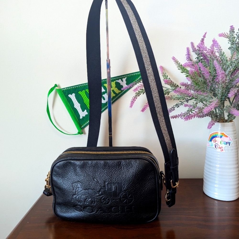 Coach Jes Black Horse And Carriage Crossbody - Gem
